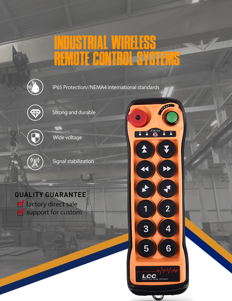 Q1200 LCC 12 Buttons Single Step Waterproof Industrial Crane Radio Remote Control - Buy industri ...